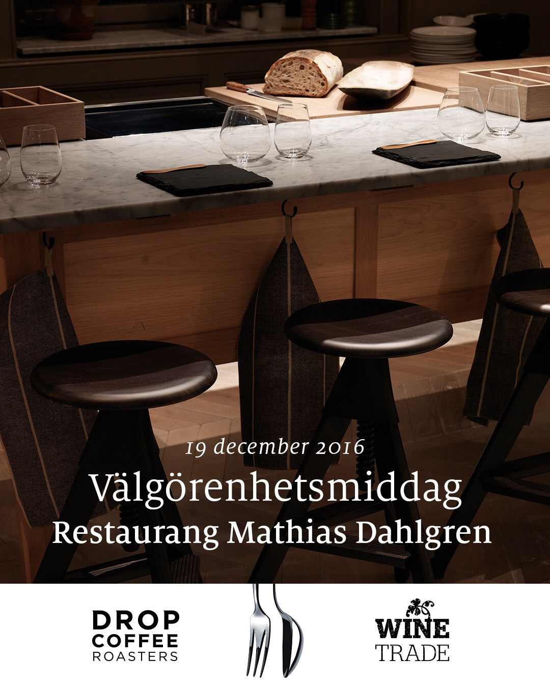 Charity dinner, Mathias Dahlgren, 19th of December 2016 – Drop Coffee ...